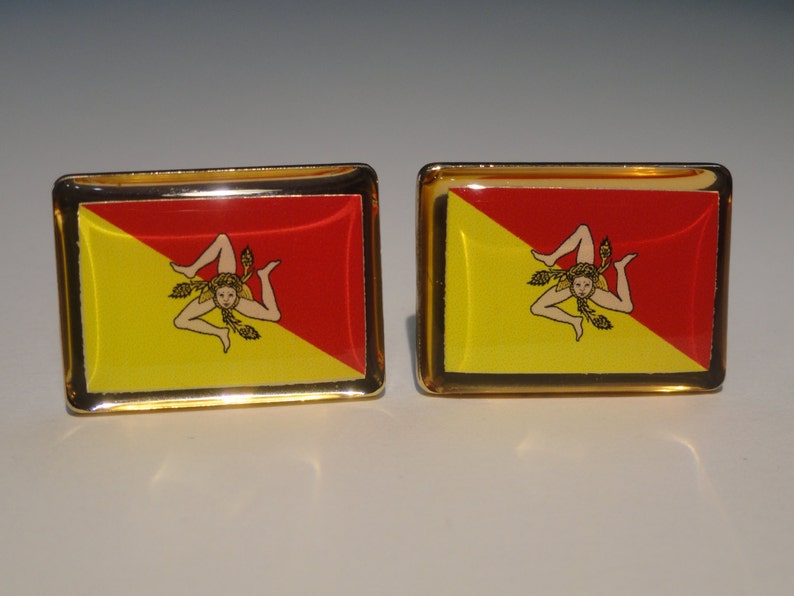 Sicilian Flag Cufflinks Lapel Pins Tie Bars Earrings - Etsy