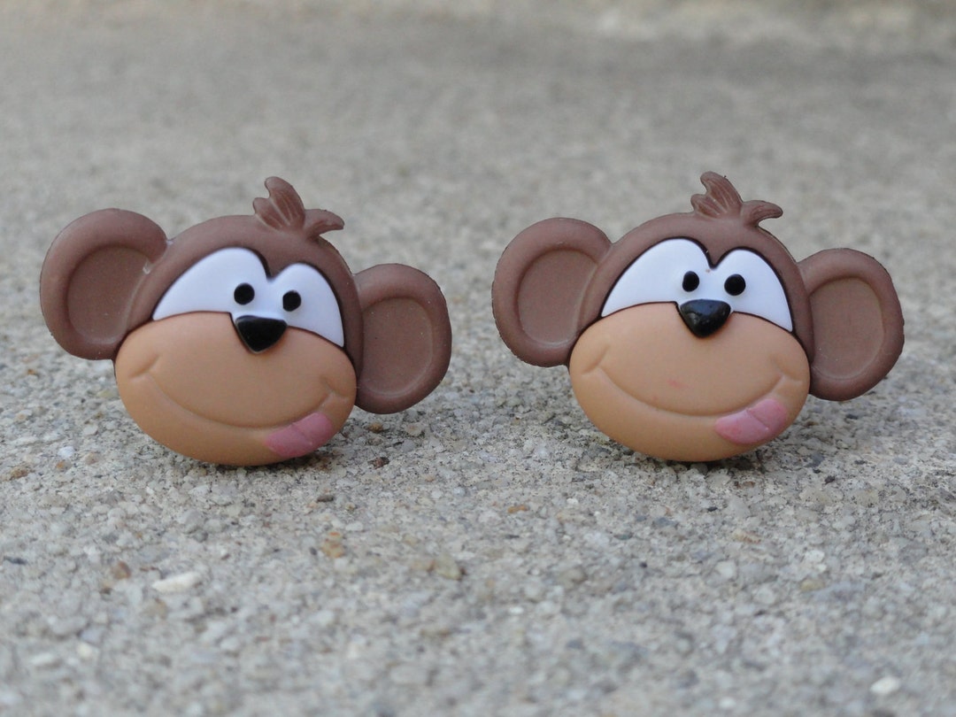 Smiling Monkey Face With Tongue Hanging Out Cufflinks, Lapel Pins, Tie ...