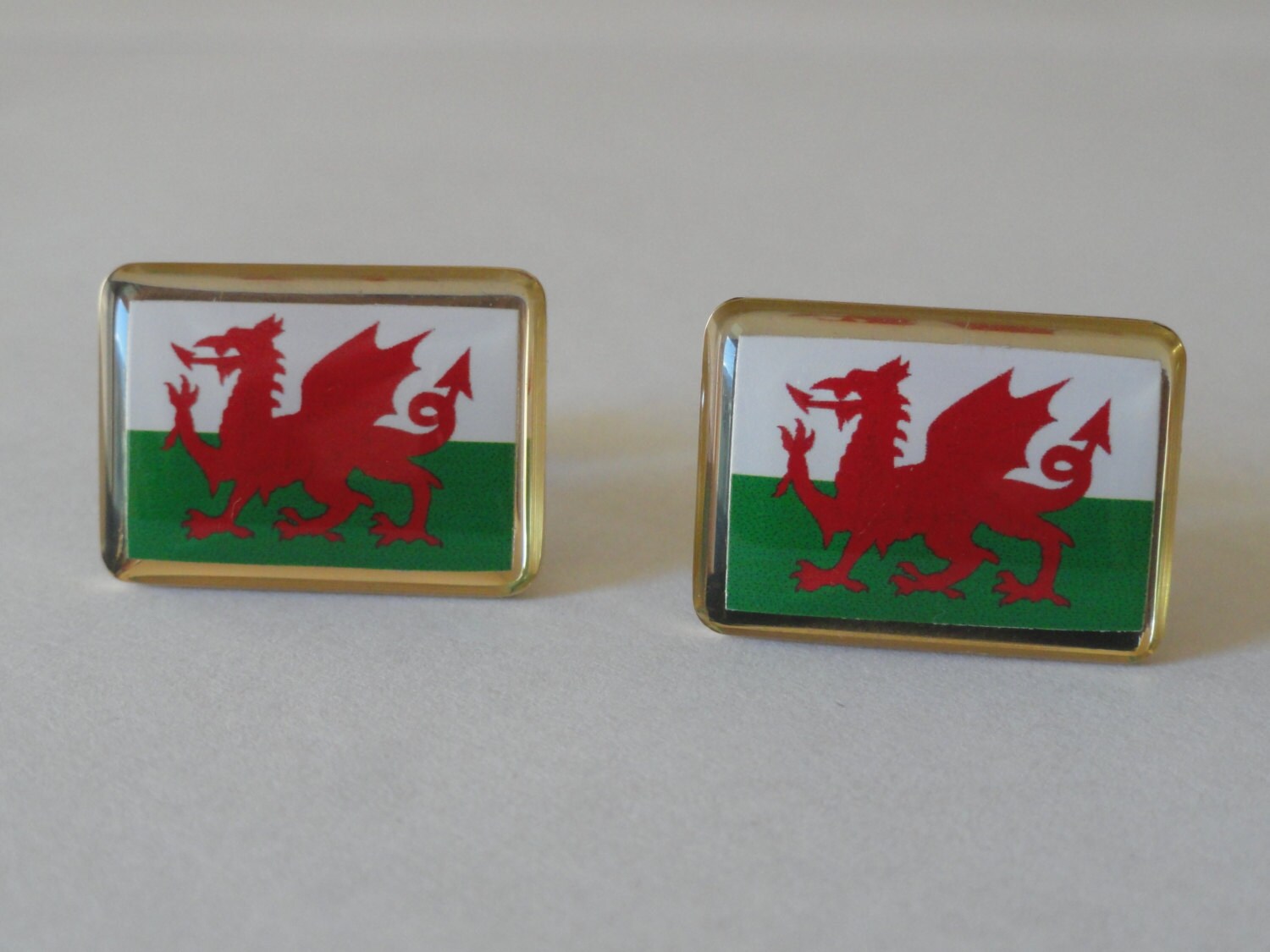 Welsh Flag Cufflinks Lapel Pins Tie Bars Earrings Jewelry - Etsy
