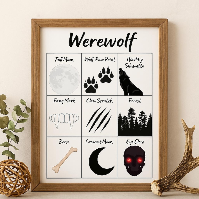 Werewolf Fantasy Symbolism Charm Casting Mat & Guide Printable PDF ...