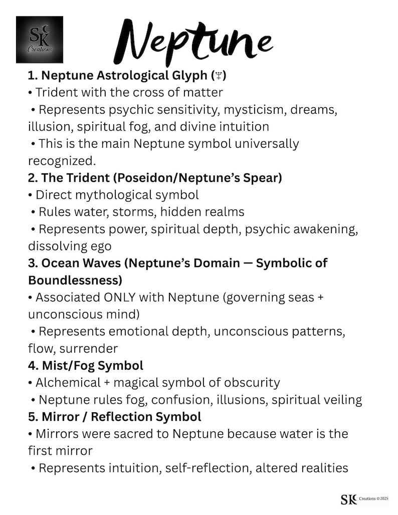 Guida al simbolismo di Nettuno – 9 simboli di Nettuno + significati ...