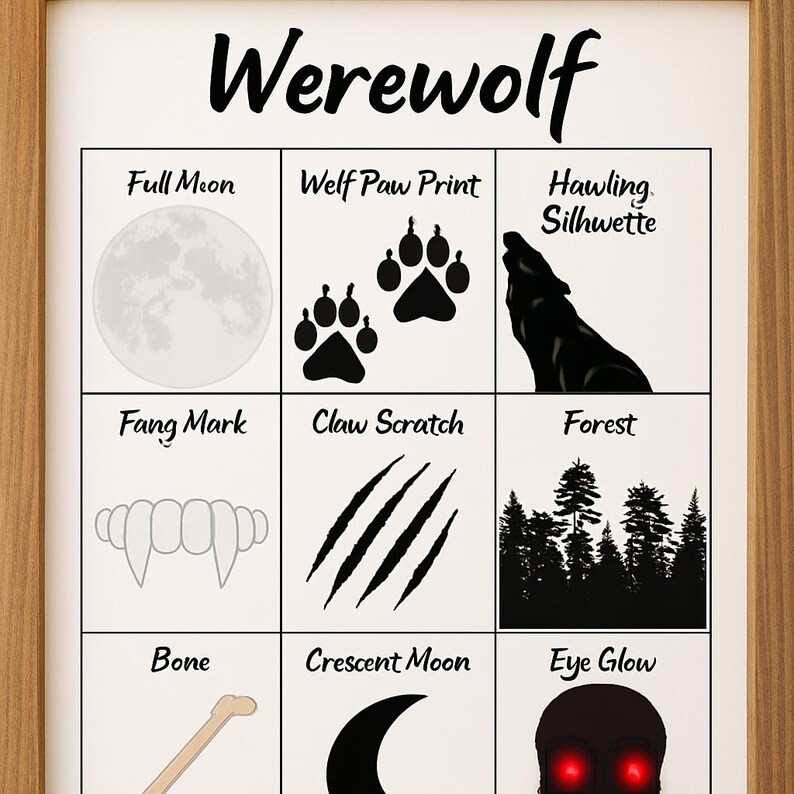 Werewolf Fantasy Symbolism Charm Casting Mat & Guide Printable PDF ...