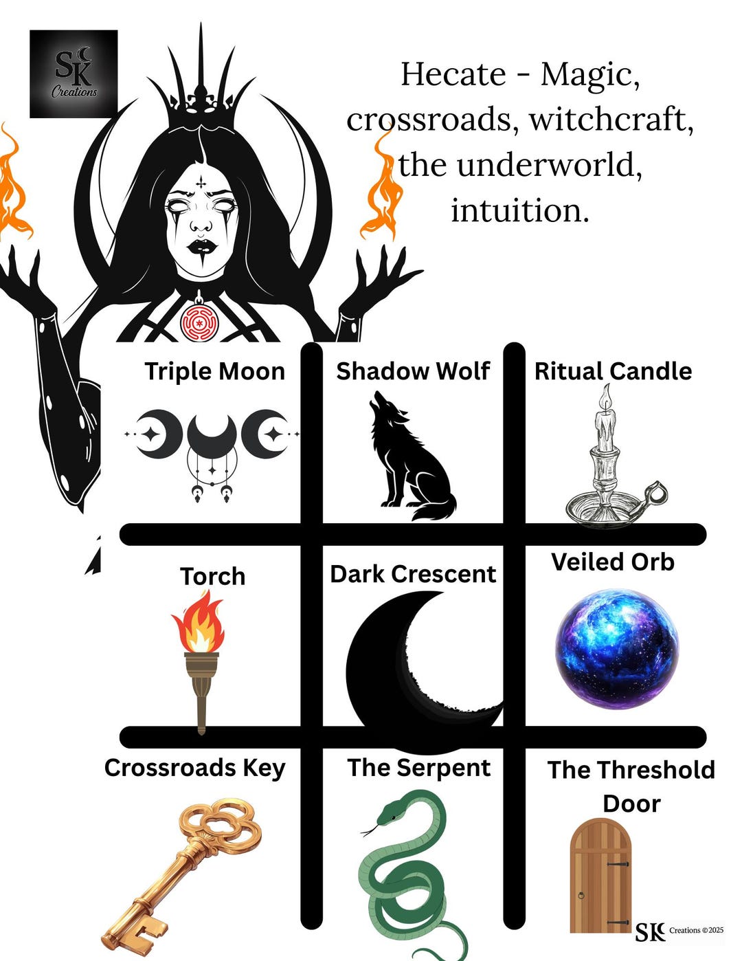 Hecate Individual Charm Casting Mat Printable PDF Download - Etsy
