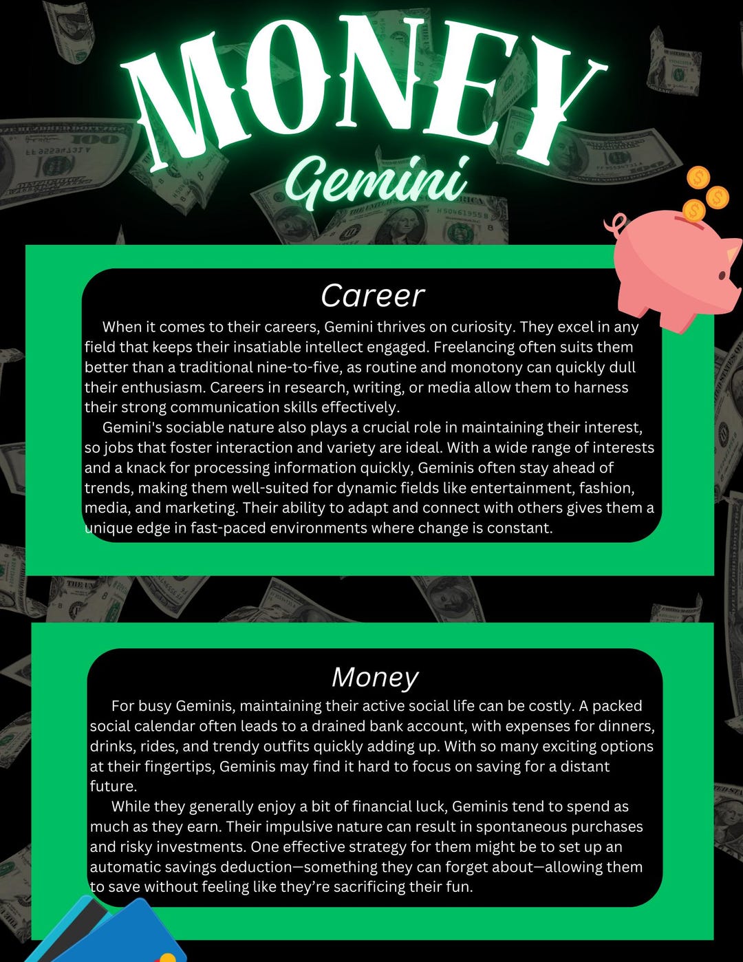 Gemini Money Guide | Gemini Career & Finances Astrology Printable ...