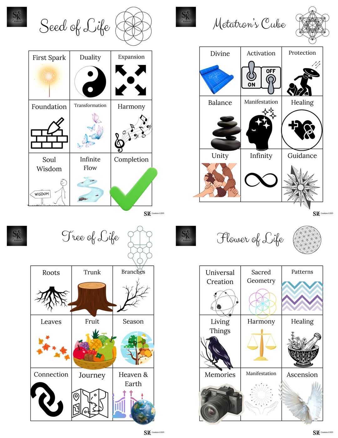 4 Geometric Symbol Charm Mats & Guide Bundle - Printable PDF Download ...