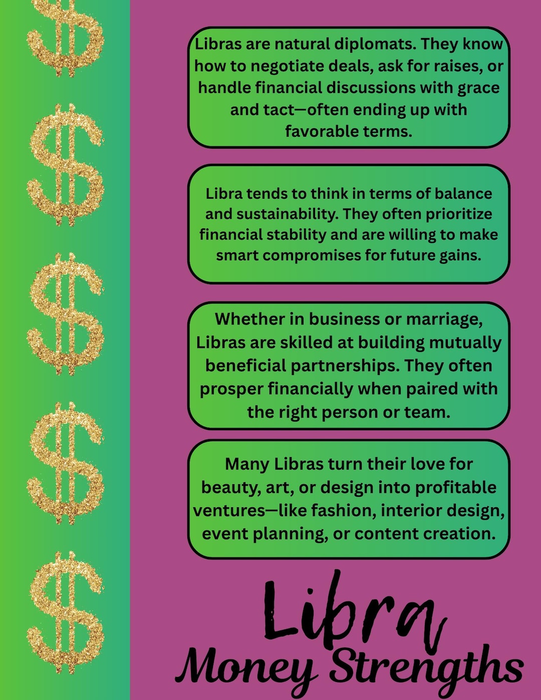 Libra Money Strength Flyer | Zodiac Signs & Astrology Meanings | Birth ...