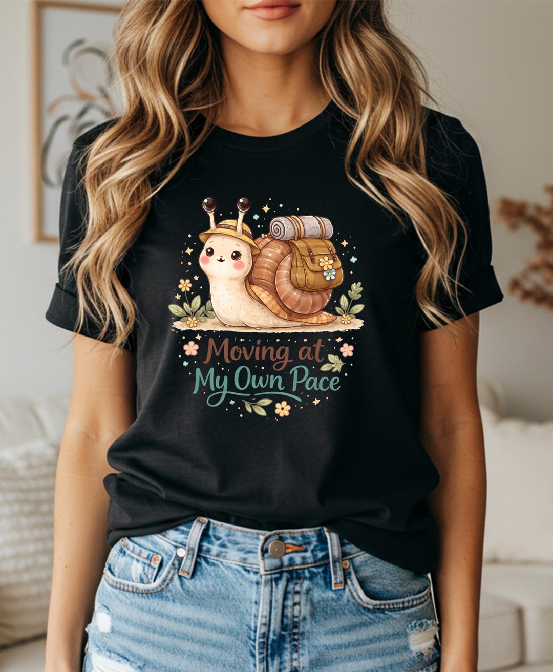 Cute Snail "moving at My Own Pace" T-shirt | Whimsical Woodland ...