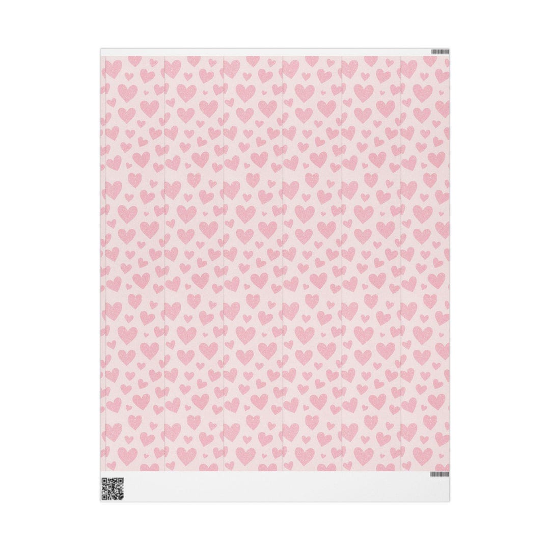 Pink Hand-drawn Hearts Wrapping Paper | Valentine Pattern - Etsy