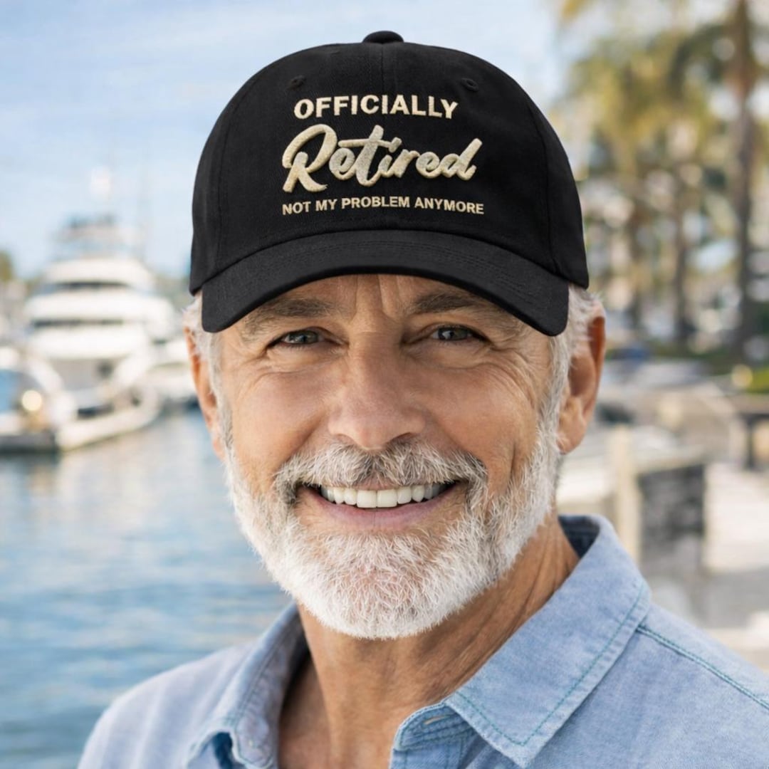 Officially Retired Hat: Gold Embroidered Retirement Gift - Etsy