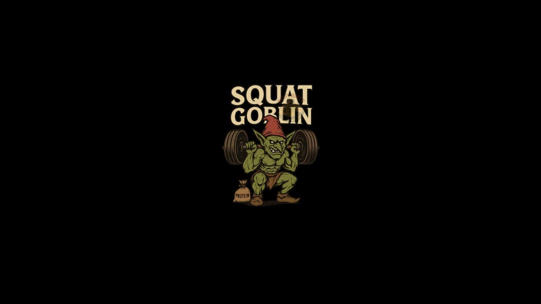 Squat Goblin Funny Fantasy Gym T-shirt Design DTF Digital Download for ...