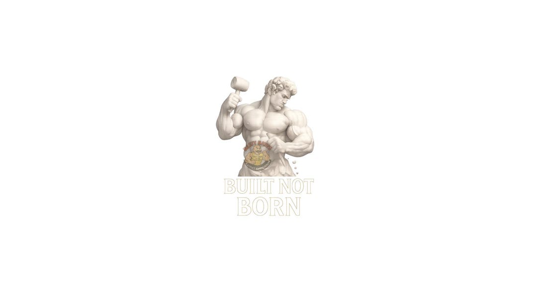 Built Not Born Gym PNG – Greek Statue Muscle Design – Fitness ...