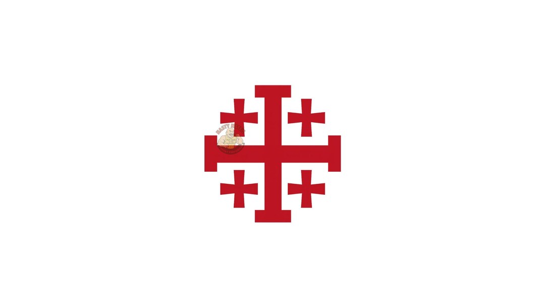 Deus Vult Gothic Text and Red Jerusalem Cross Christian Crusader PNG ...