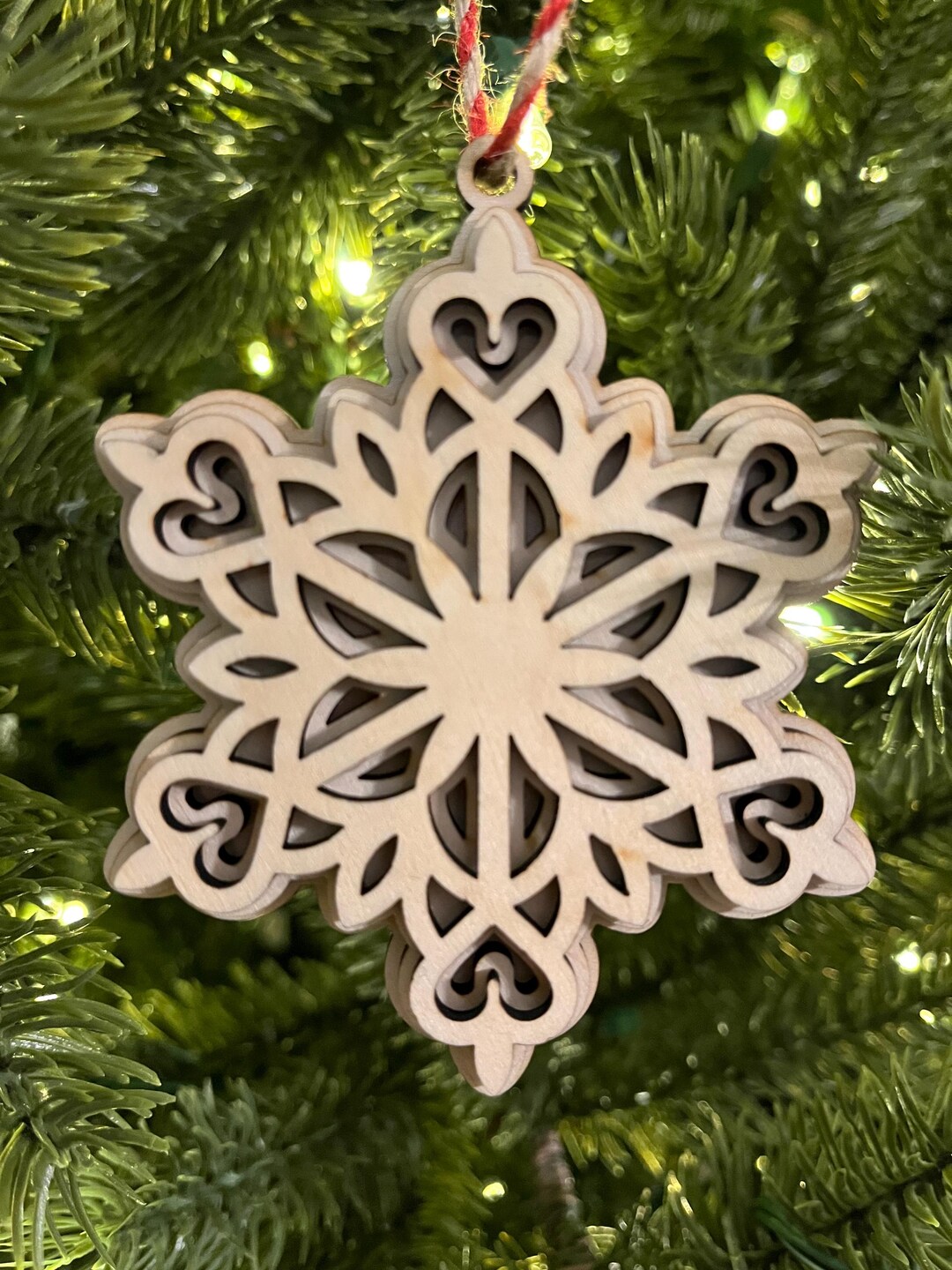 3D Wood Snowflake Ornament - Etsy