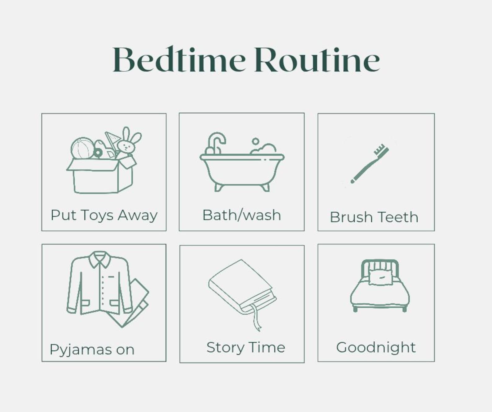 Kids Morning & Bedtime Routine Chart Bundle | Printable Visual Schedule ...