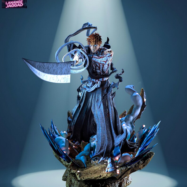 Ichigo Fanart STL Statue | 1/6 Scale | Soul Reaper Bankai With Zangetsu ...