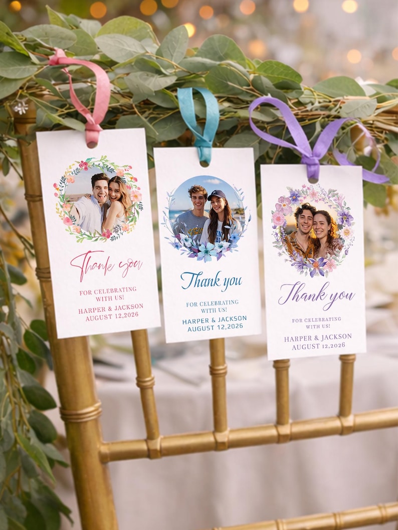 Hanging Tag Style With Matching Ribbon,personalized Photo Wedding Favor ...