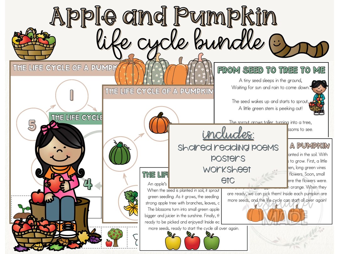 Fall Life Cycle Bundle: Apple & Pumpkin - Etsy