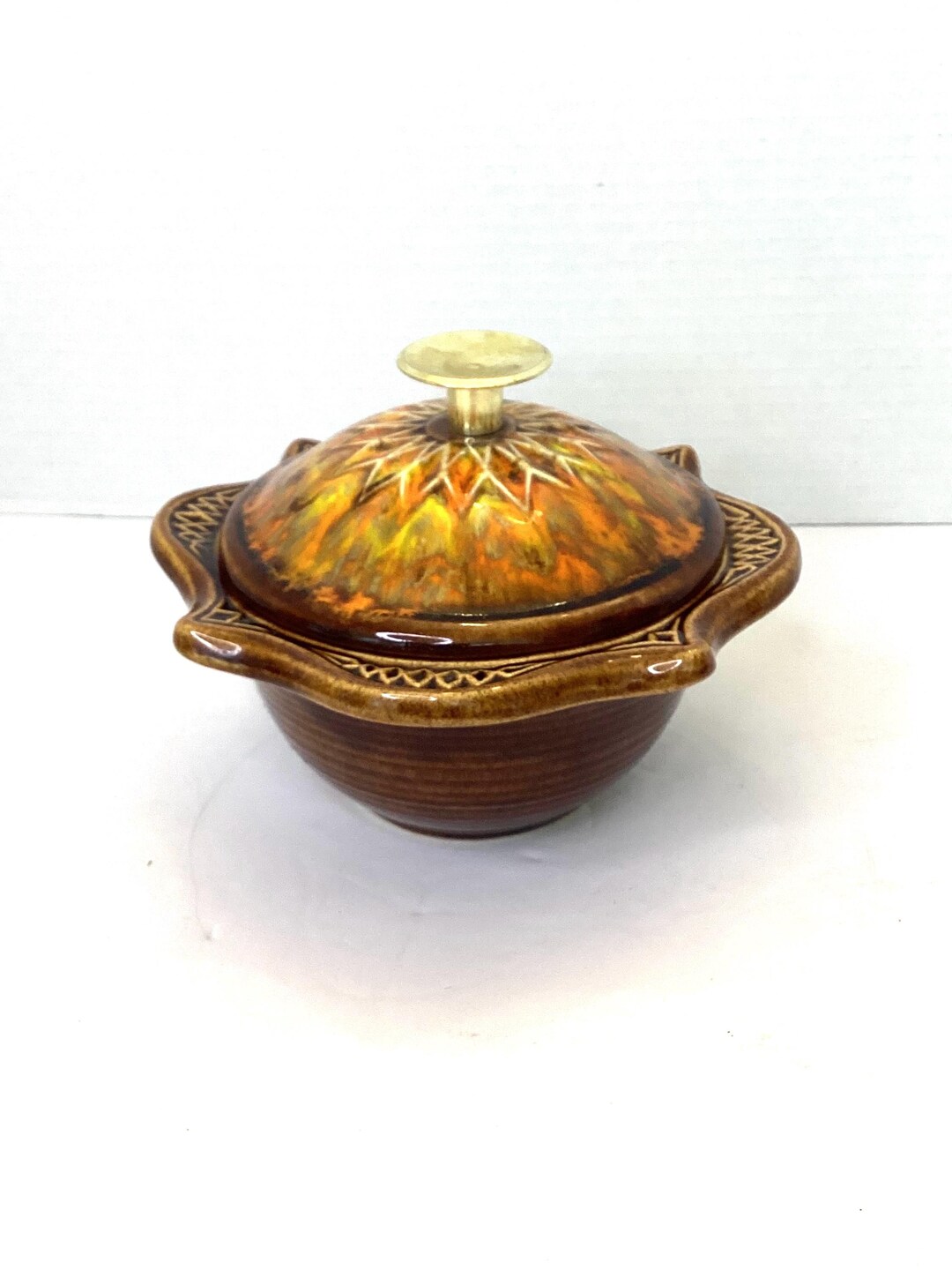 Vintage California Original Studio Pottery Lidded Bowl | Cal Orig Mark ...