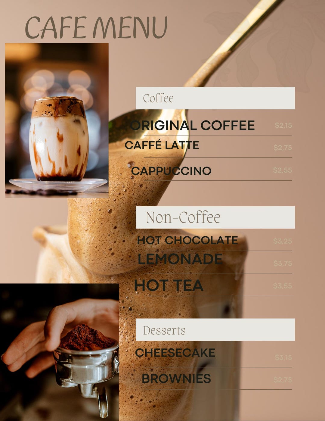 Coffee Shop Menu Template Editable Cafe Menuu - Etsy