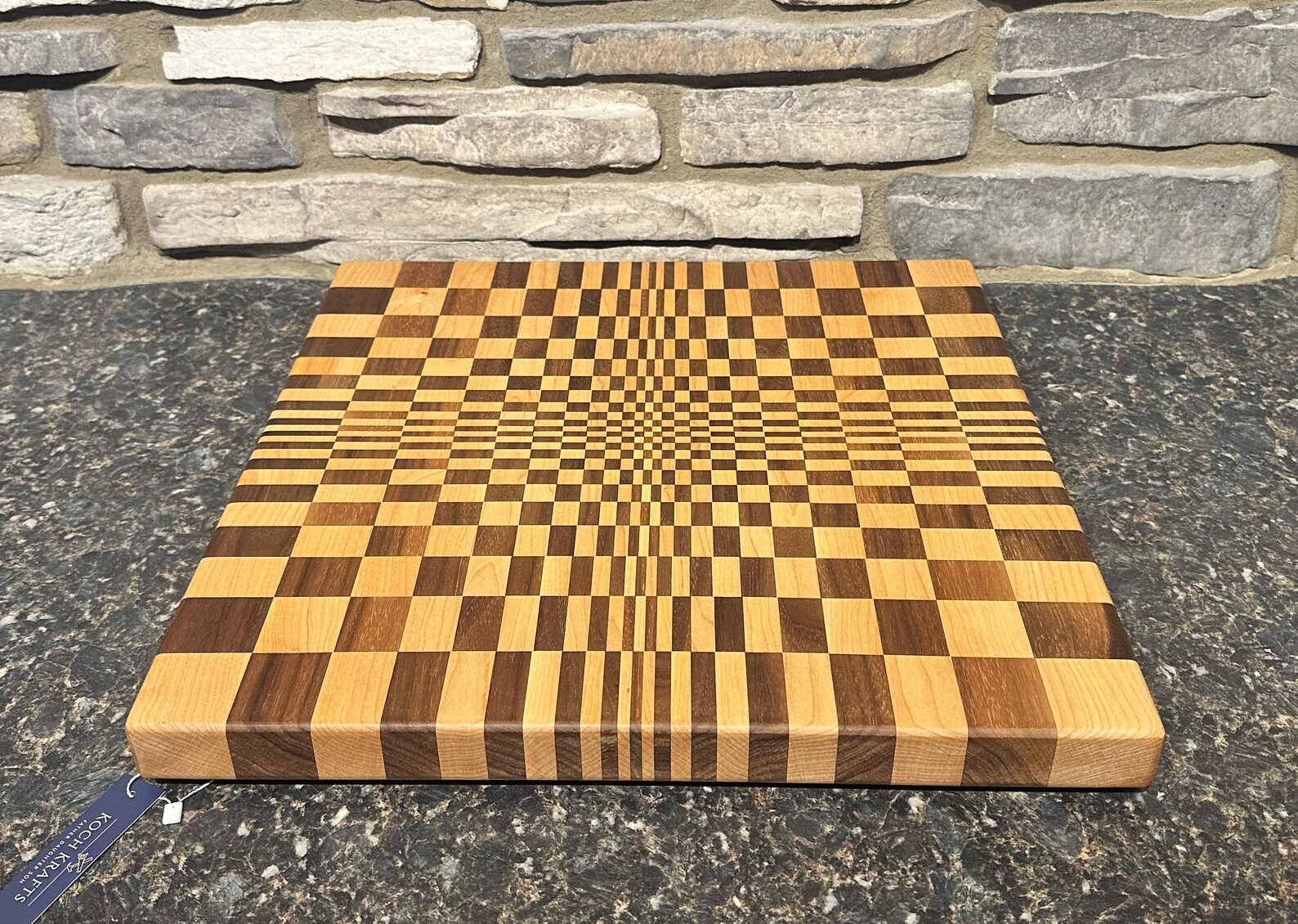 Optical Illusion Butcher Block Cutting Board - Etsy