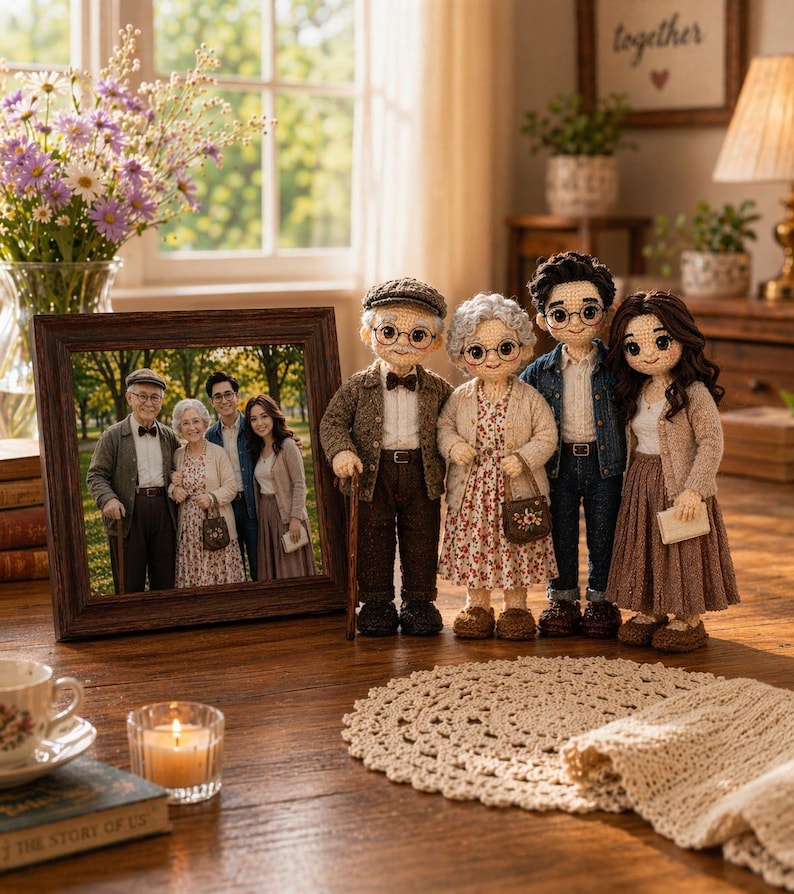 Custom Grandma Grandpa Crochet Doll From Photo, Personalized ...