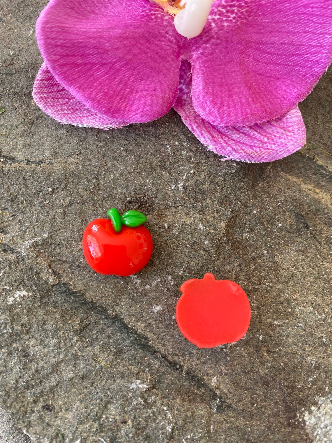 2 Apple Resin Planar Flat back | Etsy