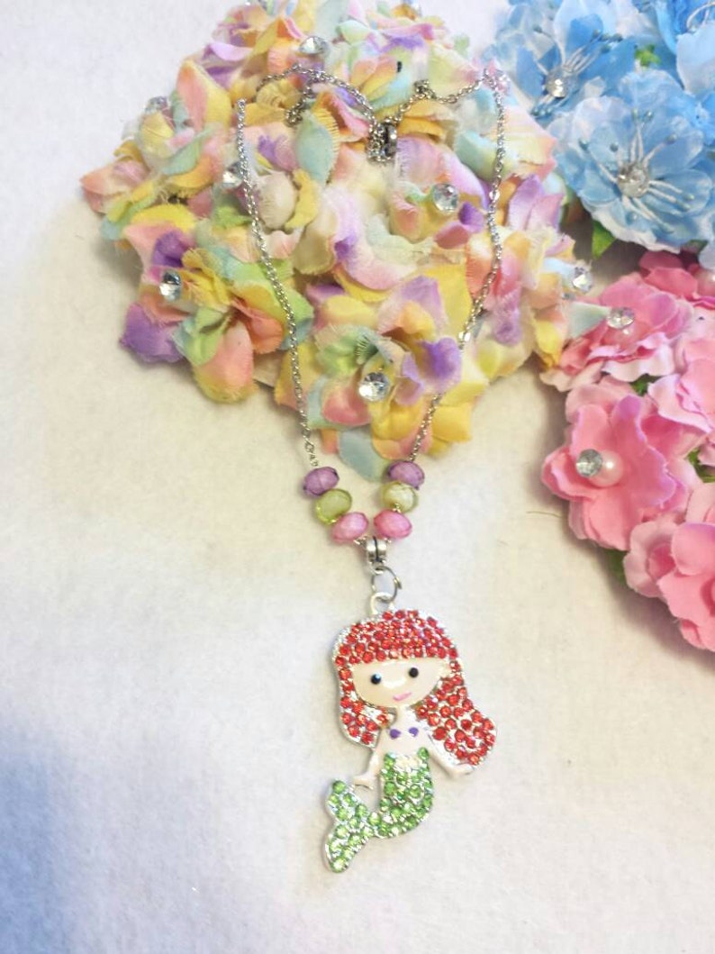 Rhinestone Mermaid Necklaces Party Favors - Etsy