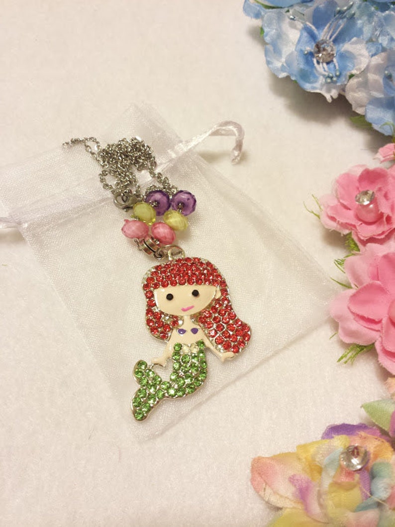 Rhinestone Mermaid Necklaces Party Favors - Etsy