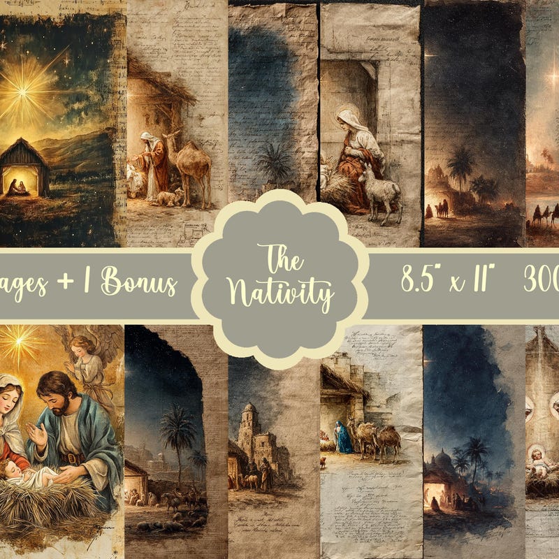 Retro Nativity Scene Cards - Etsy UK