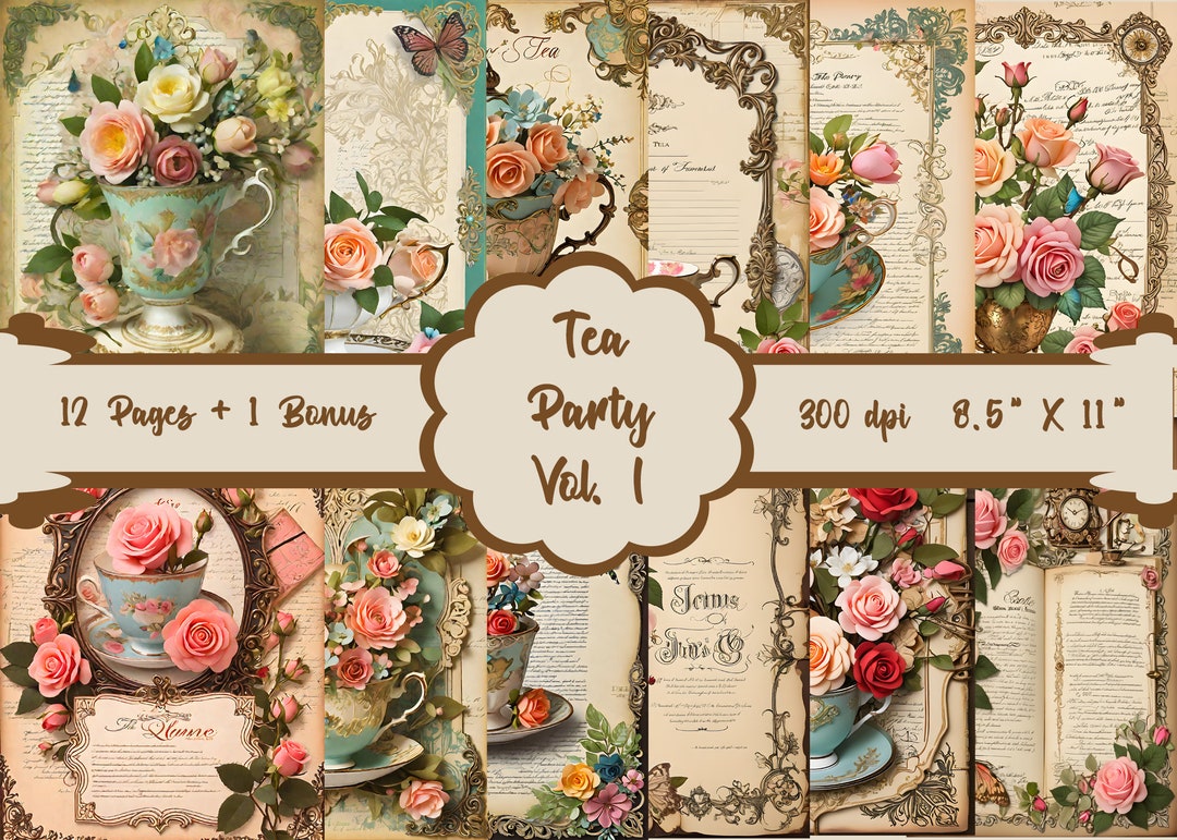 Victorian Tea Party Junk Journal Papers/scrapbooking Kit/printable ...