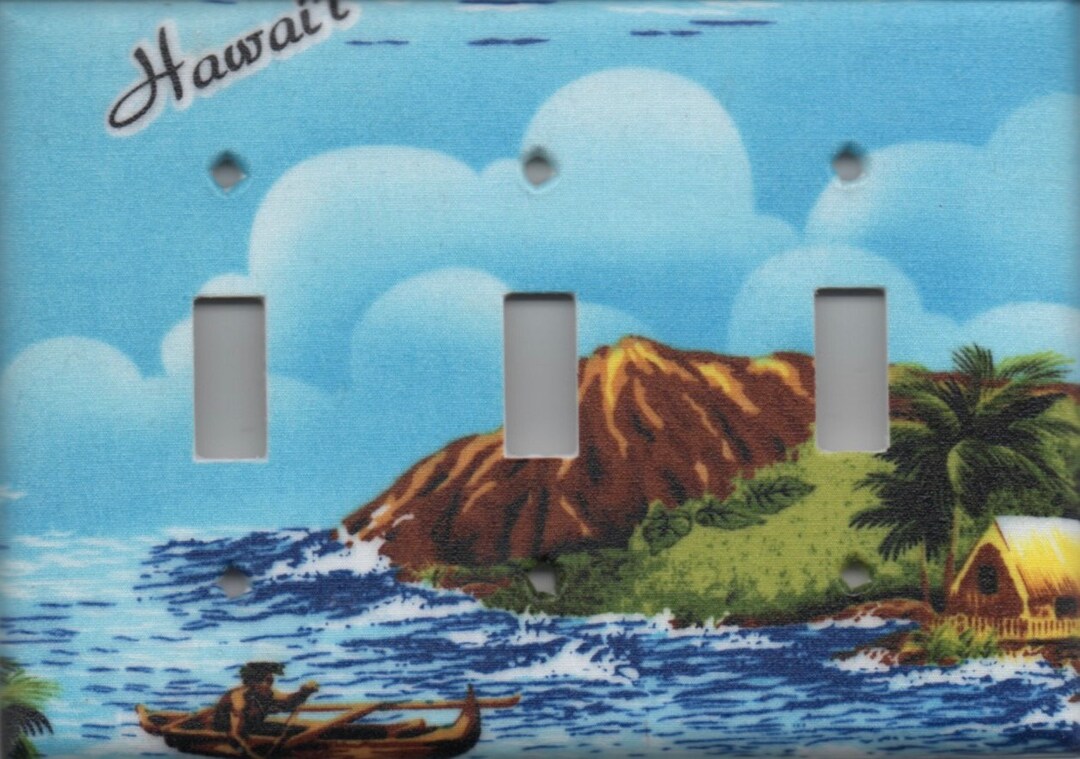 Hawai'i Canoe and Beach Scene Triple Light Switch Plate - Etsy
