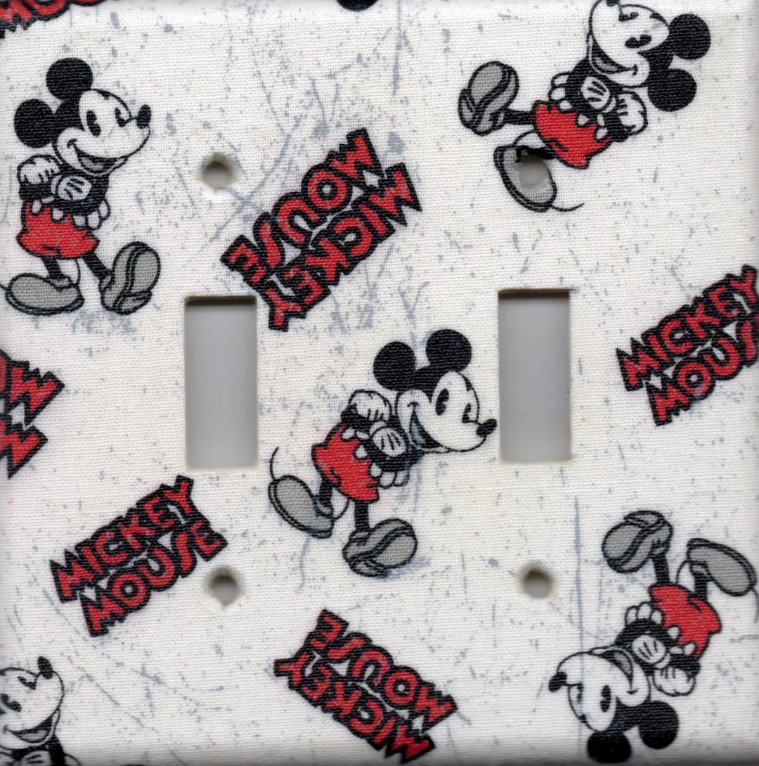 Disney Mickey Mouse Double Light Switch Plate - Etsy