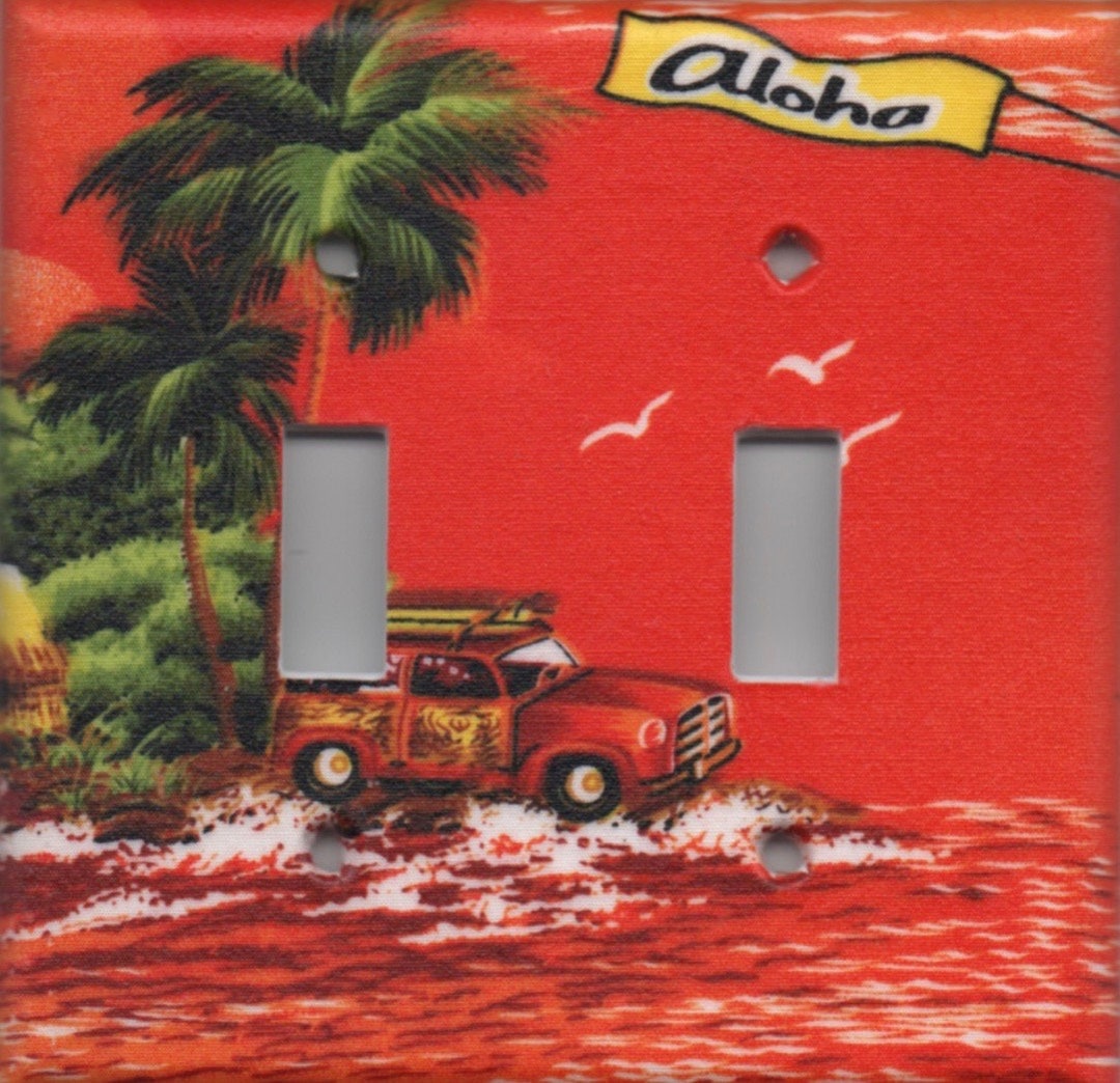 Hawai'i Aloha Woody Surf Wagon Double Light Switch Plate - Etsy