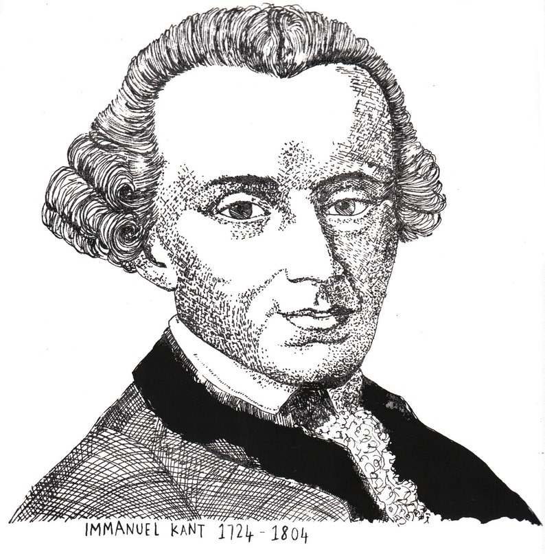 Illustrated Immanuel Kant Screen Print Portrait T Shirt - Etsy