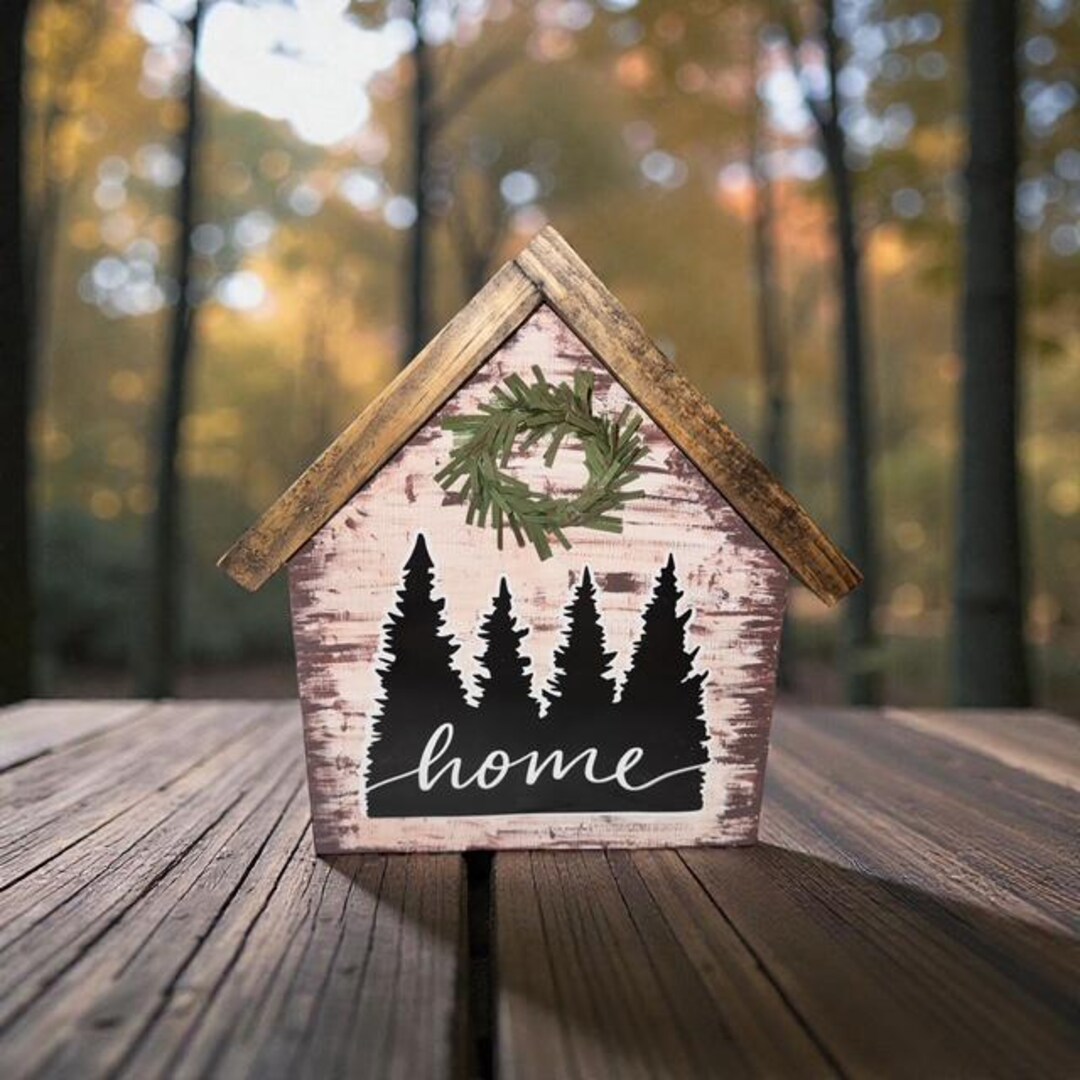 Rustic Wood House Sign | Farmhouse Home Decor | Pine Tree Wall Sign ...