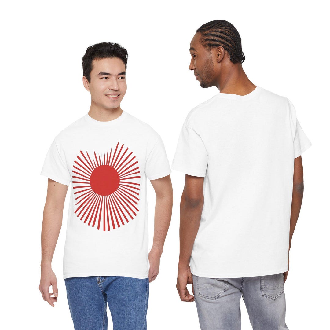 Radiant Sunburst Tee | Minimalist Red Sun Graphic - Etsy