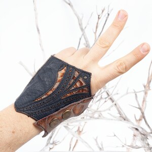 Leather Fingerless Glove, Single Glove, Ninja Glove, Left Hand Glove ...