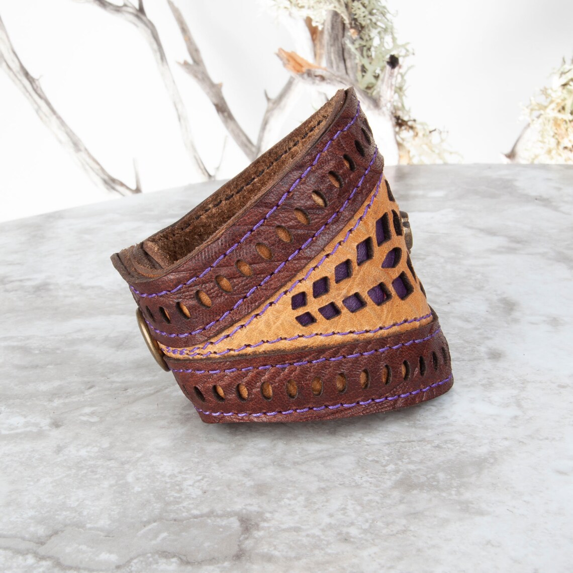 Leather Bracelet Arm Cuff Leather Wristlet Leather | Etsy