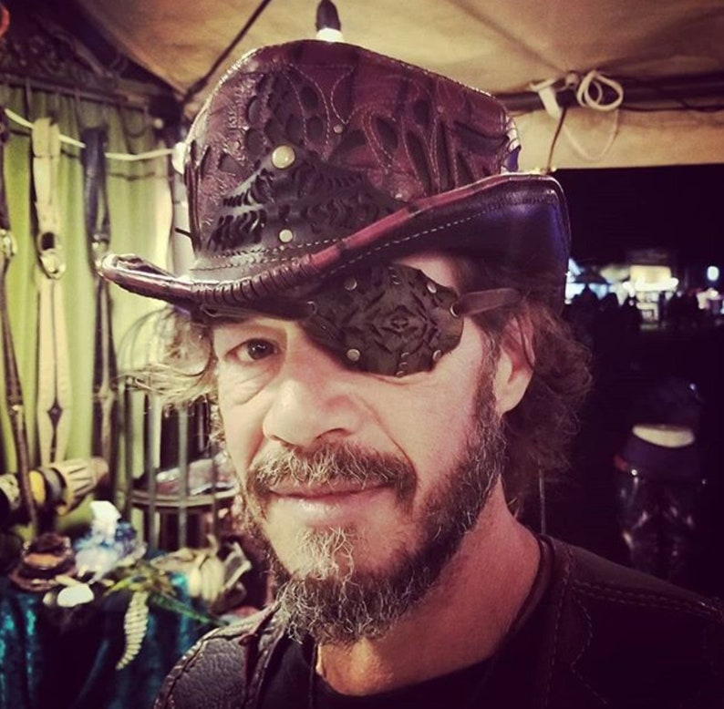 Dark Brown Eyepatch Leather Eye Patch Filigree Eyepatch U - Etsy