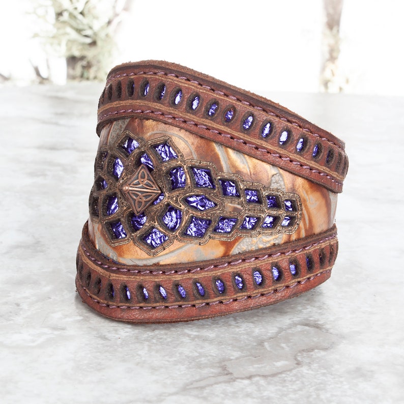 Leather Bracelet Arm Cuff Leather Wristlet Leather - Etsy