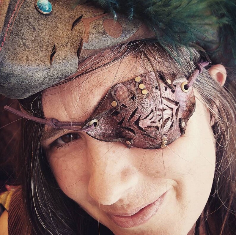 Eye Patch Leather Eye Patch Eyepatch Filigree Eyepatch - Etsy