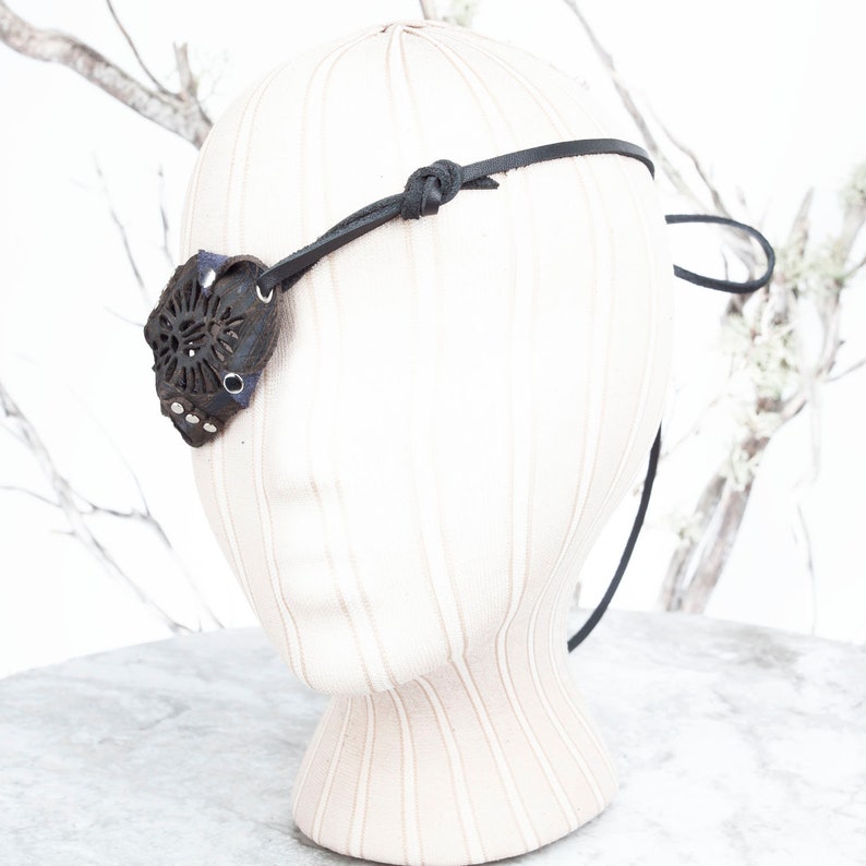 Blue Eye Patch Leather Eye Patch Eyepatch Filigree - Etsy