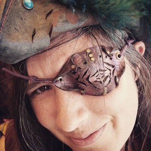 Dark Brown Eyepatch, Leather Eye Patch, Filigree Eyepatch, U CAN SEE ...