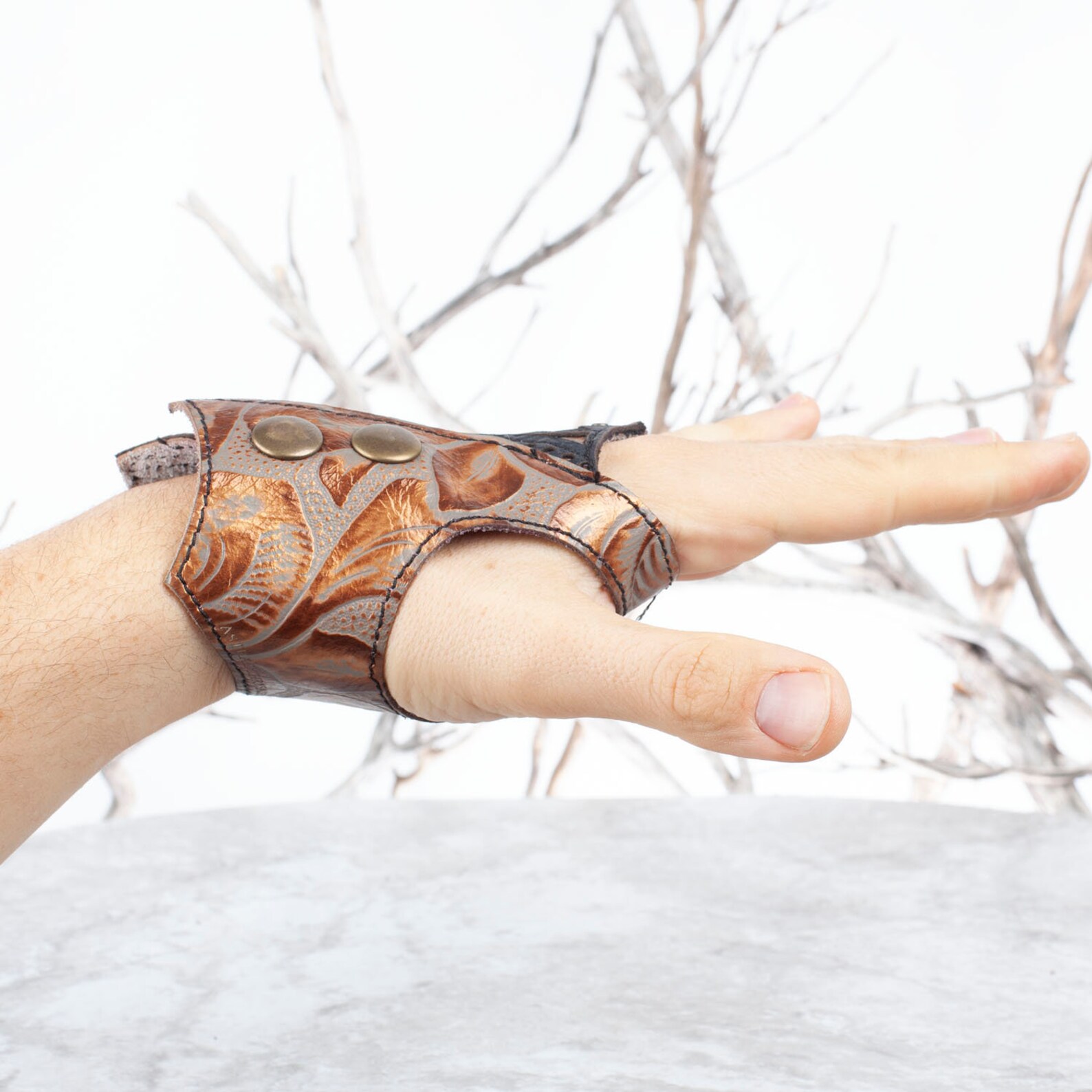 Leather Fingerless Glove Single Glove Ninja Glove Left Hand | Etsy