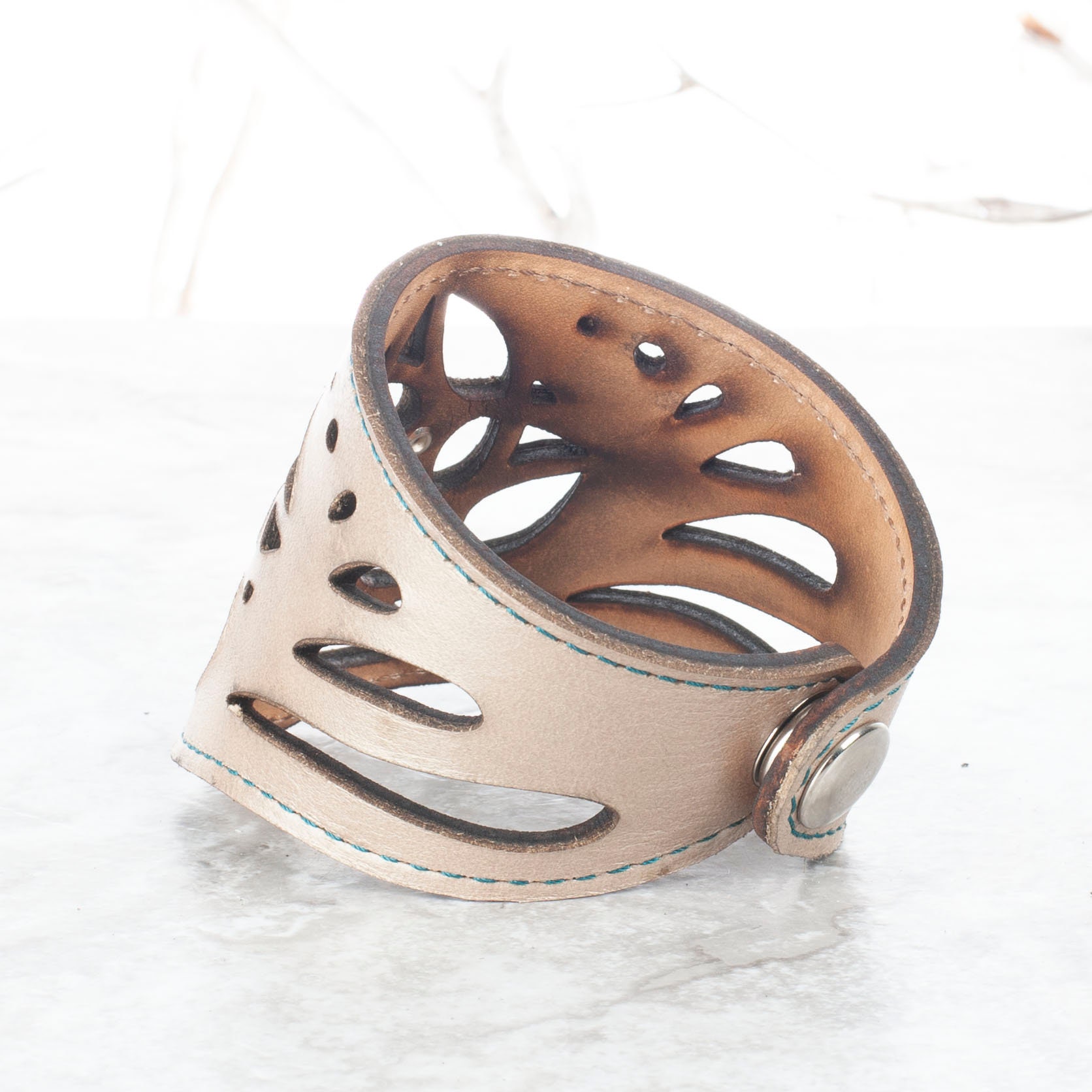 Leather Bracelet Arm Cuff Leather Wristlet Leather | Etsy