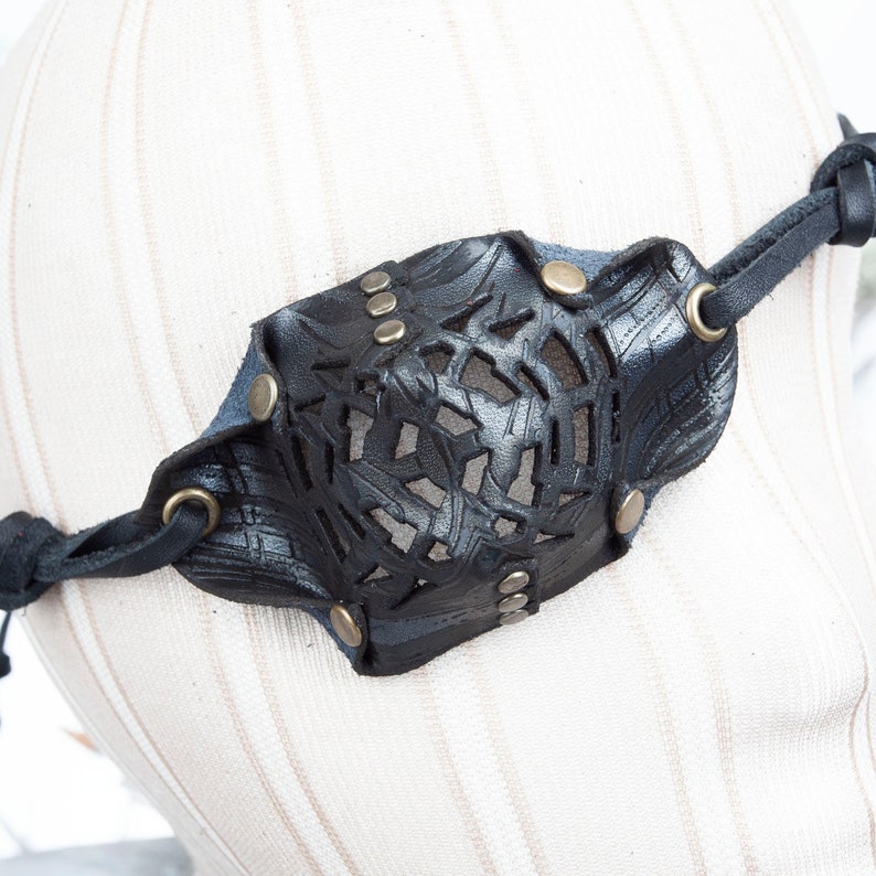 Metallic Blue Eye Patch Leather Eye Patch Eyepatch Filigree - Etsy