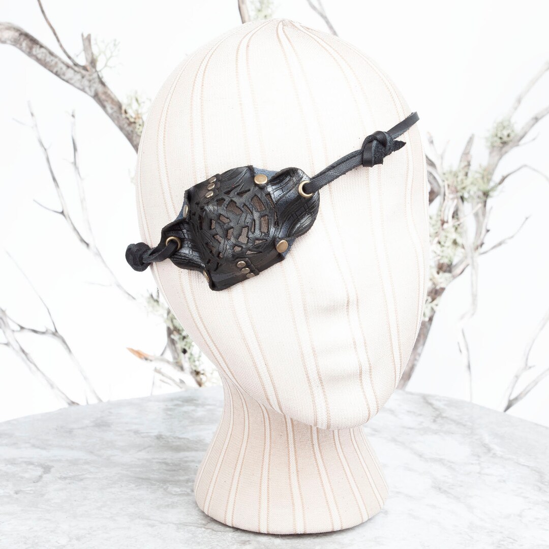 Metallic Blue Eye Patch Leather Eye Patch Eyepatch Filigree - Etsy