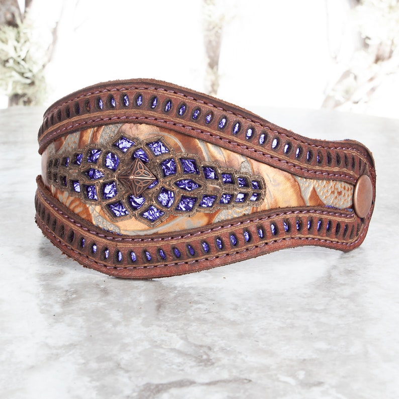 Leather Bracelet Arm Cuff Leather Wristlet Leather - Etsy