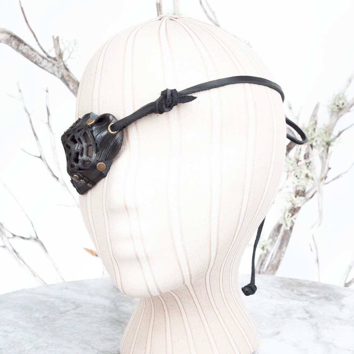 Metallic Blue Eye Patch Leather Eye Patch Eyepatch Filigree - Etsy