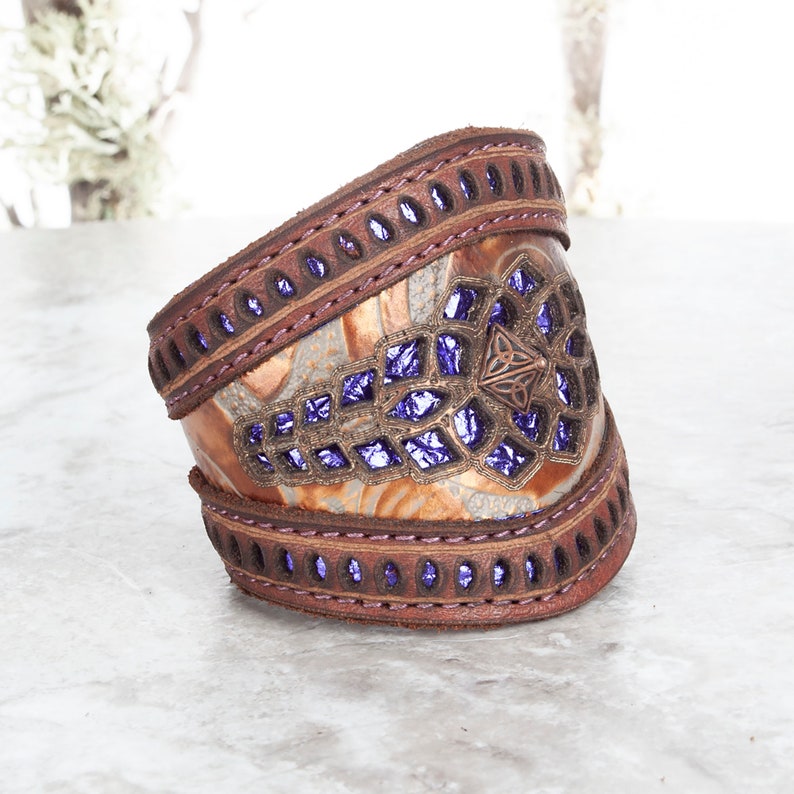 Leather Bracelet Arm Cuff Leather Wristlet Leather - Etsy